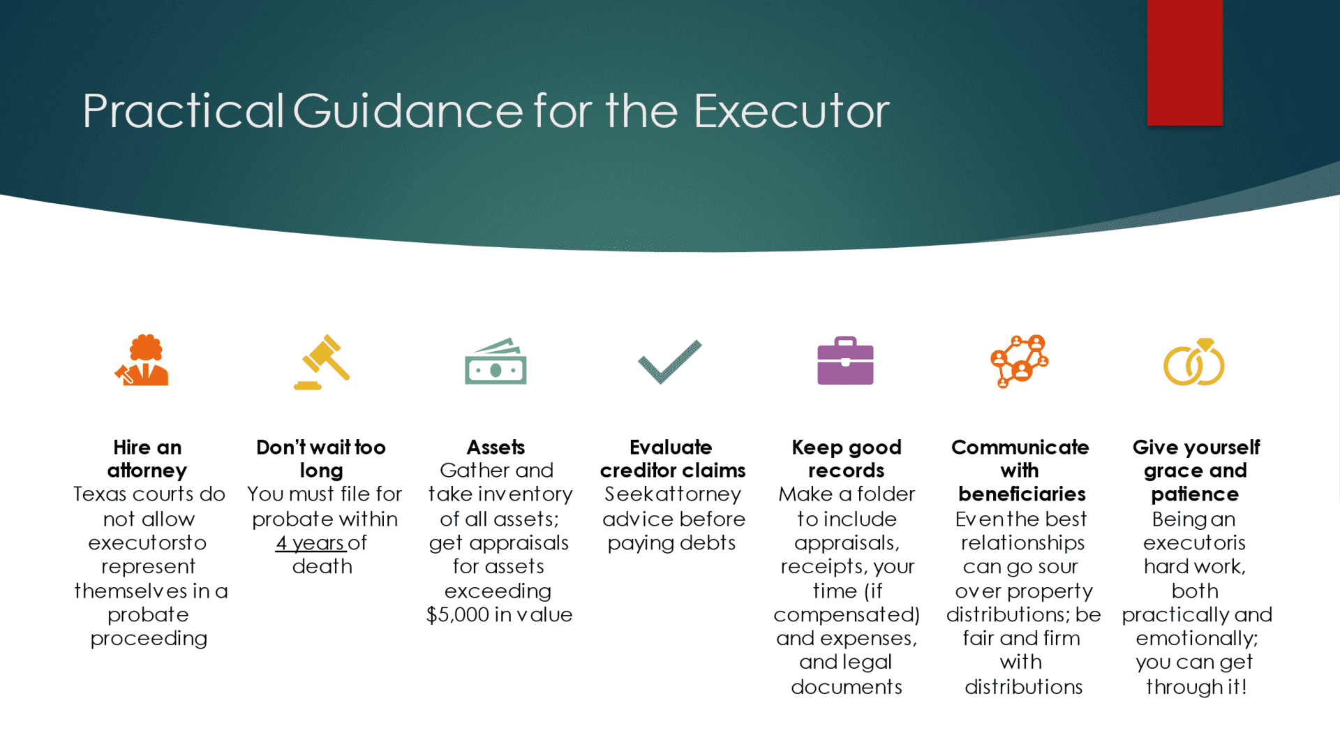 Practical Guidance for the Executor - Thrash, Carroll & Sanchez Law Group